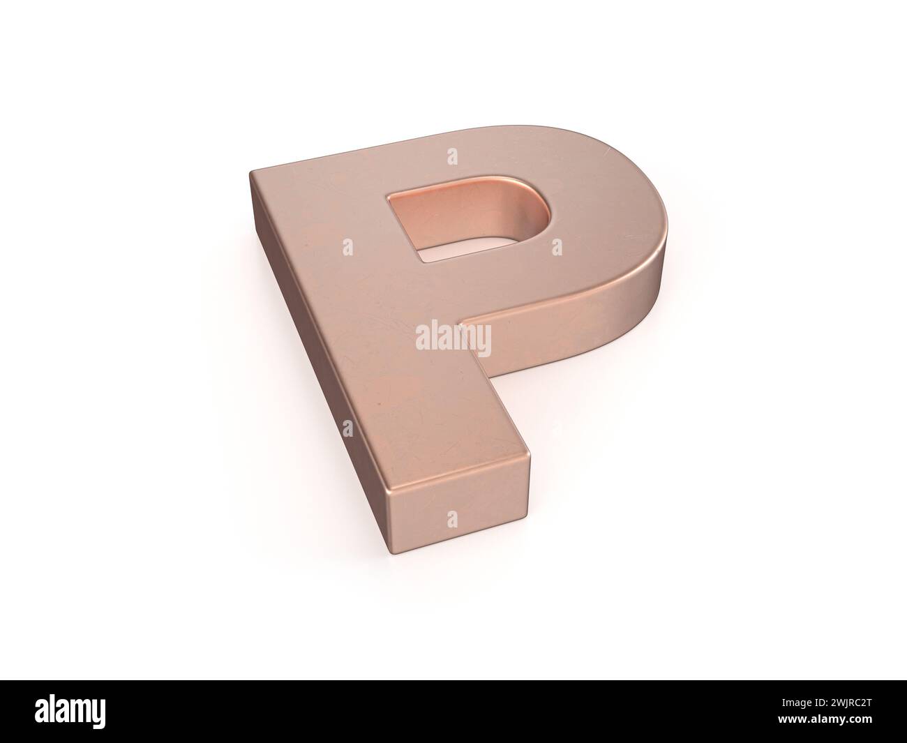 Cooper letter P on a white background. 3d illustration Stock Photo - Alamy