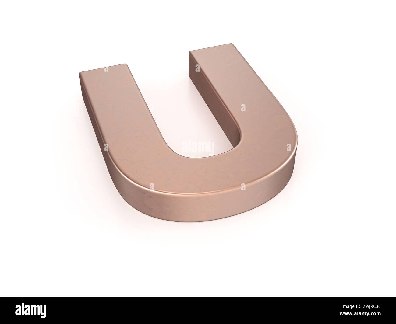 Cooper letter U on a white background. 3d illustration Stock Photo - Alamy