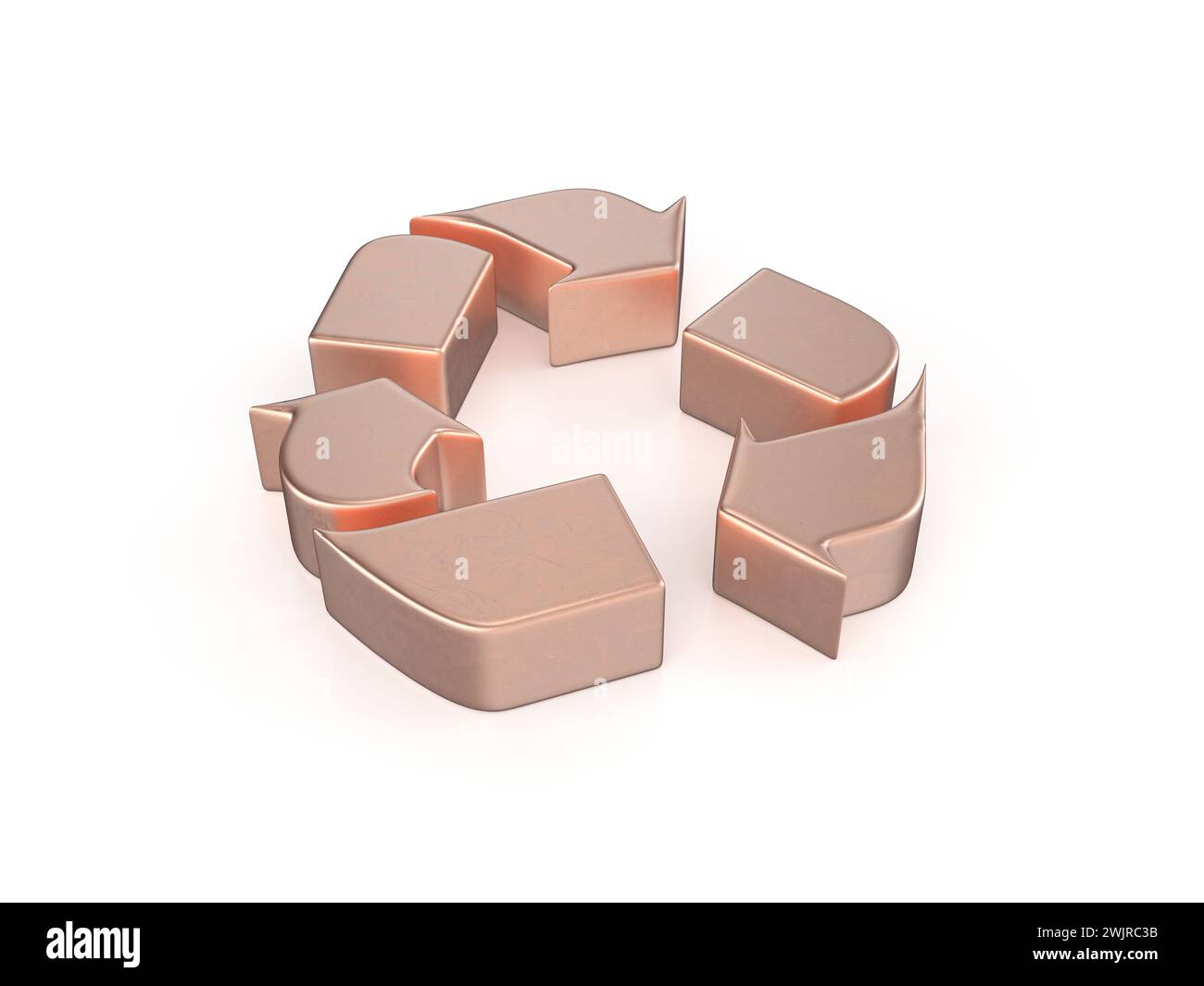 Cooper recycle symbol on a white background. 3d illustration Stock ...