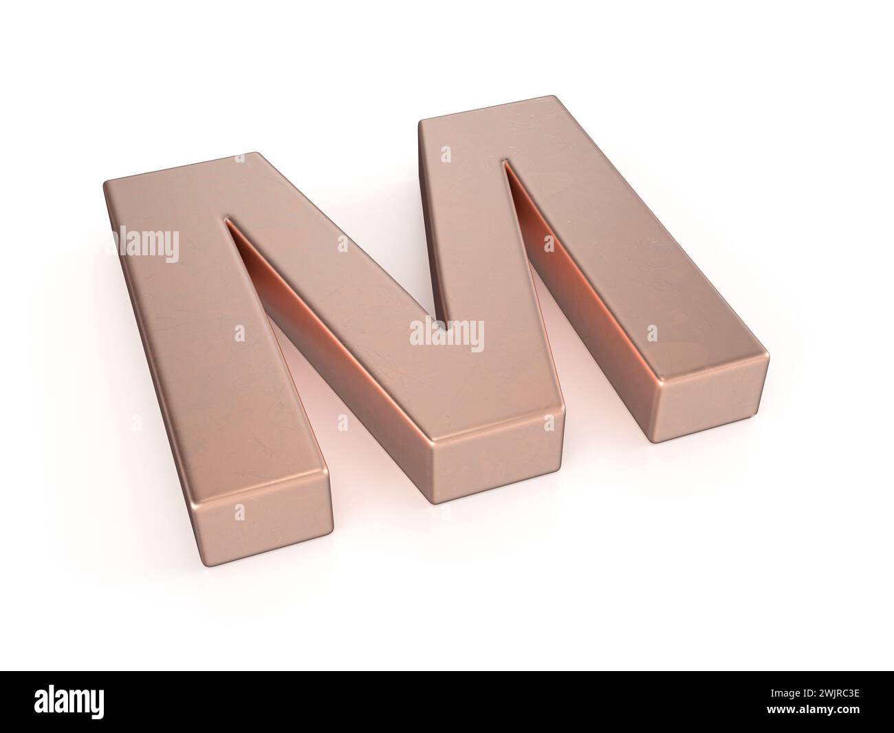 Cooper letter M on a white background. 3d illustration Stock Photo - Alamy