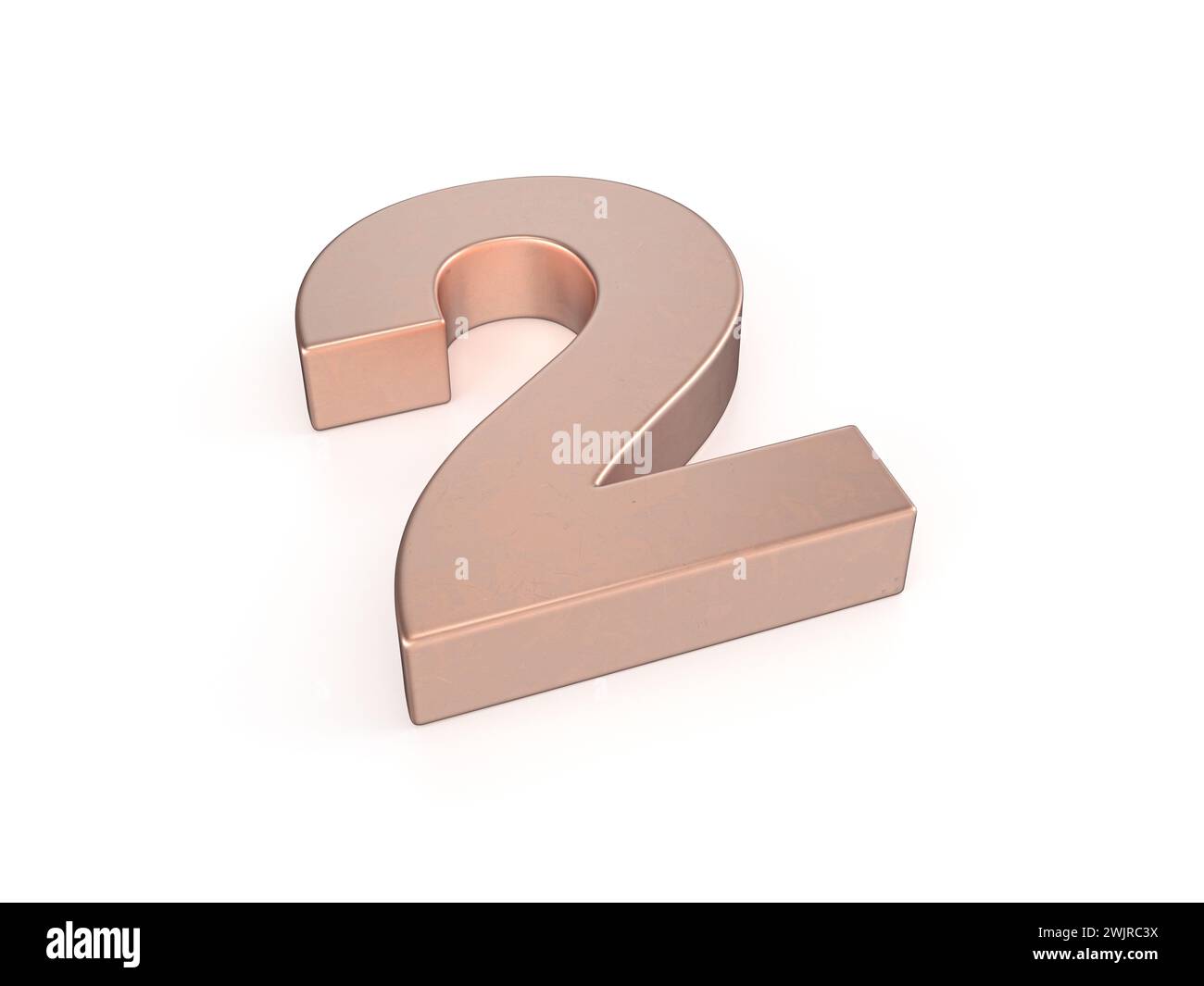 Cooper number two on a white background. 3d illustration Stock Photo ...