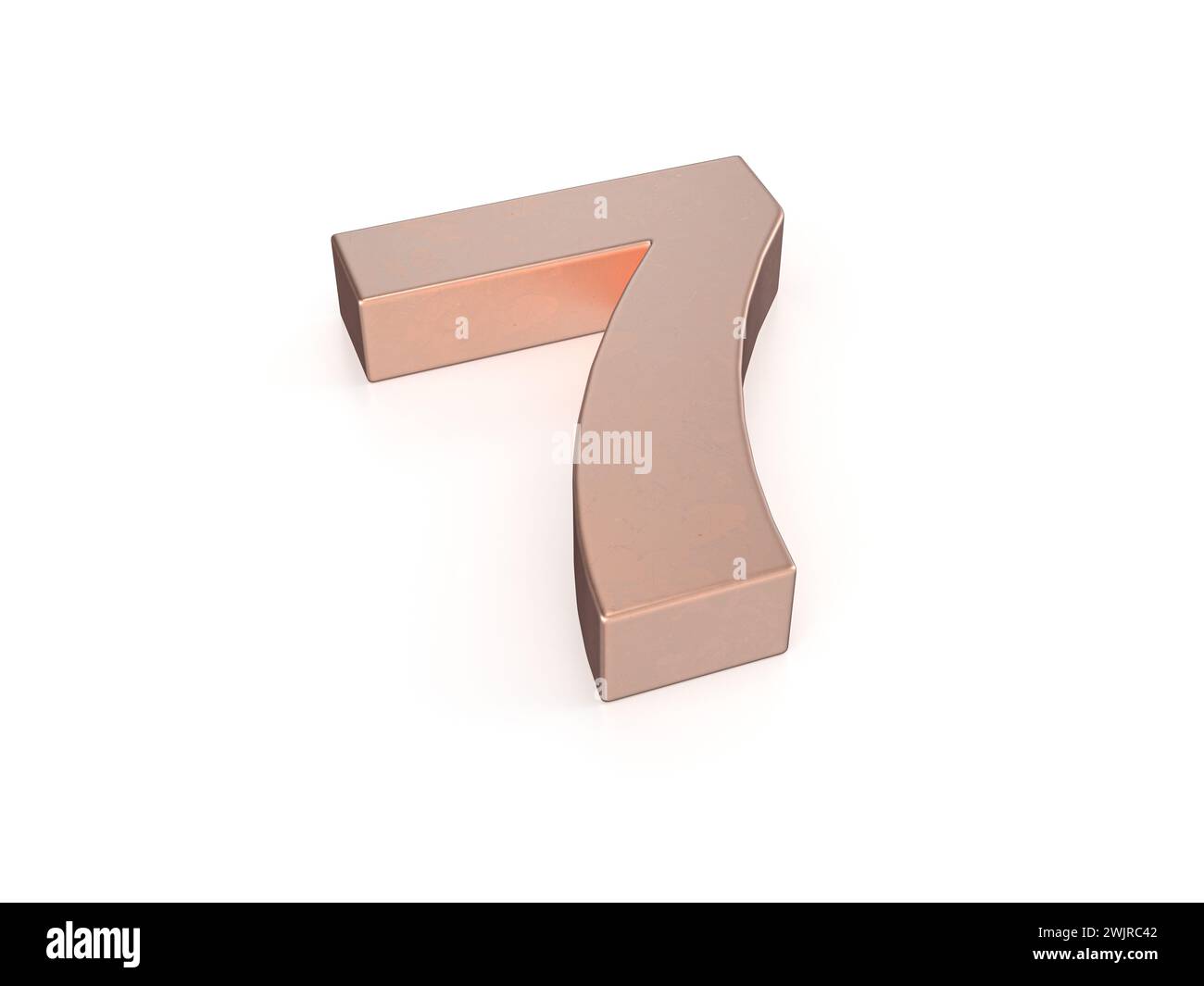 Cooper number seven on a white background. 3d illustration Stock Photo ...