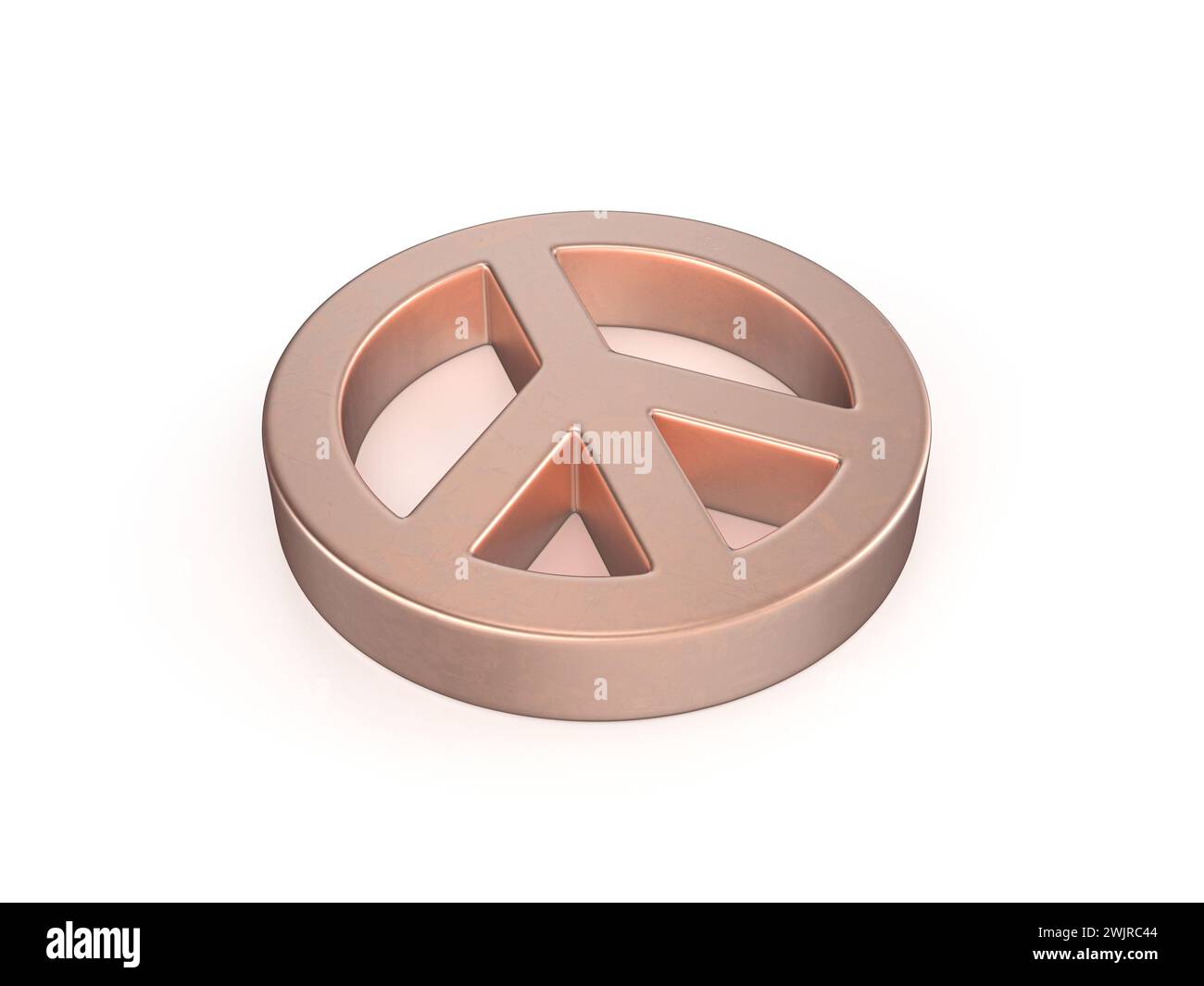 Cooper peace symbol on a white background. 3d illustration Stock Photo ...