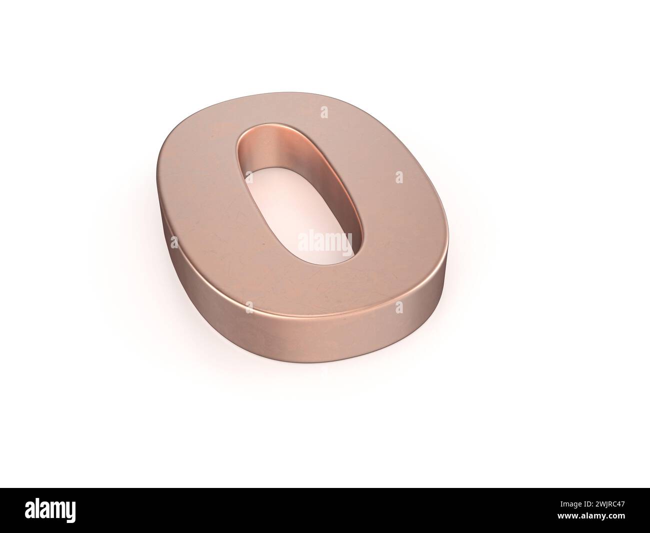 Cooper number zero on a white background. 3d illustration Stock Photo ...