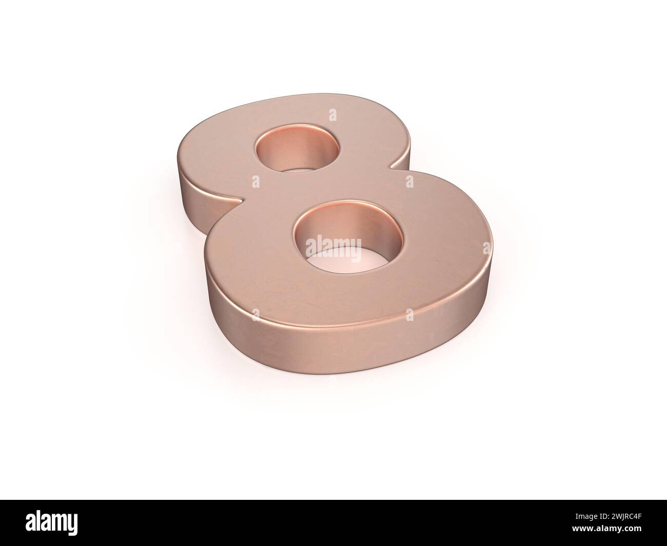 Cooper number eight on a white background. 3d illustration Stock Photo ...