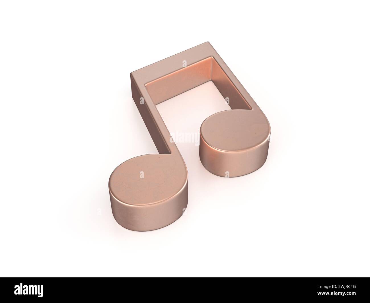 Cooper music note symbol on a white background. 3d illustration Stock ...