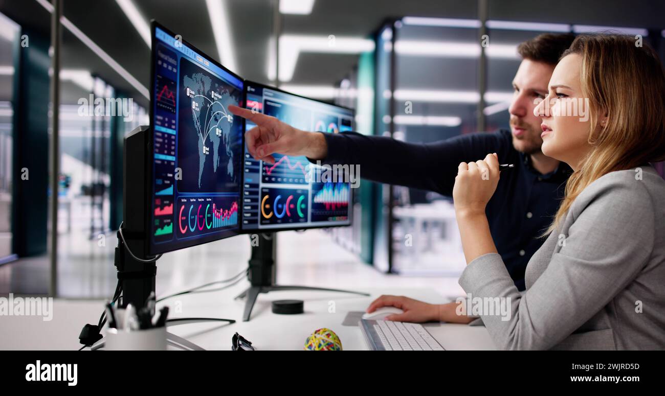Data Analyst Using Data Analytics KPI Dashboard Stock Photo - Alamy