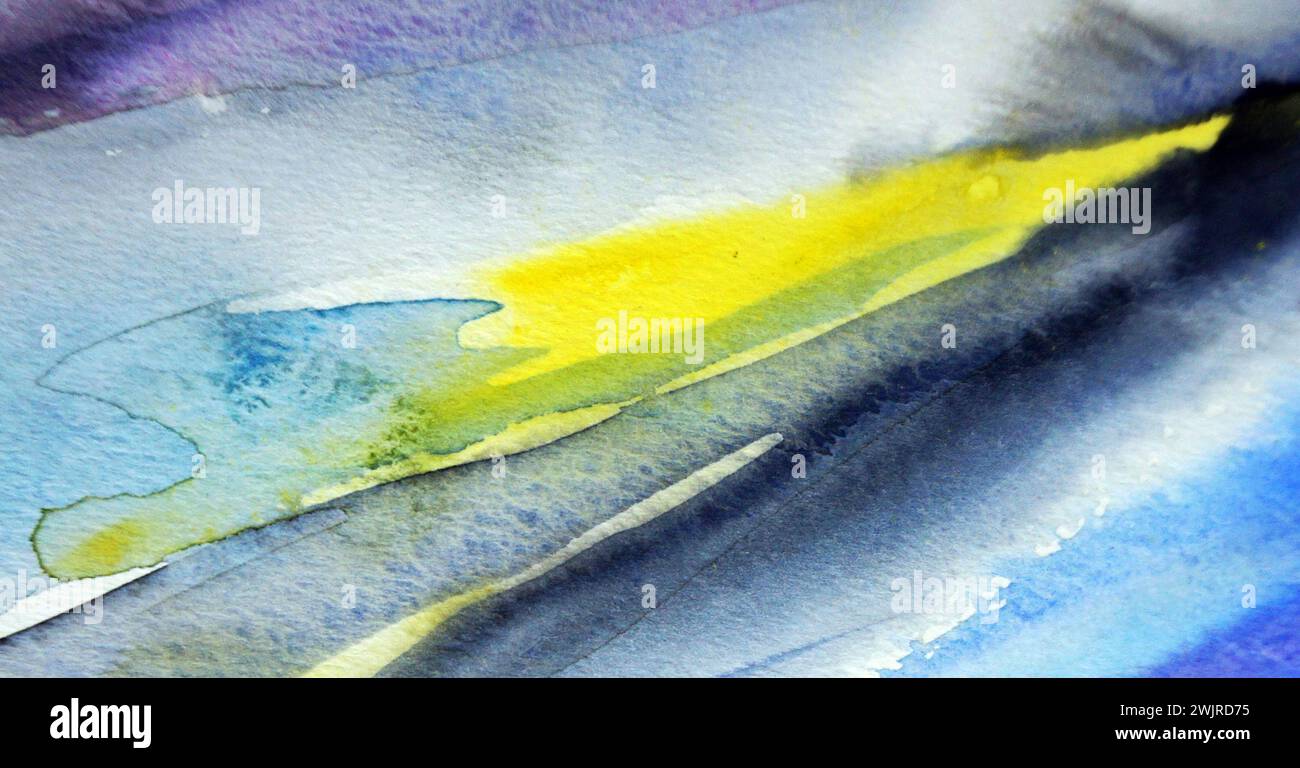 brush stroke Original watercolor painting Abstract expressionism ...