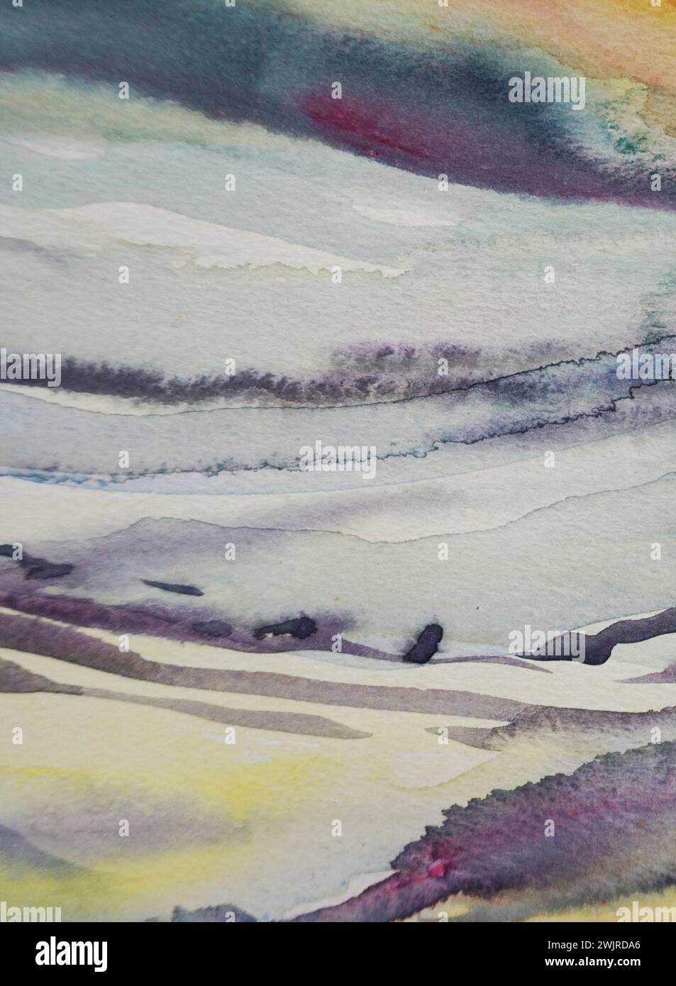 brush stroke Original watercolor painting Abstract expressionism ...