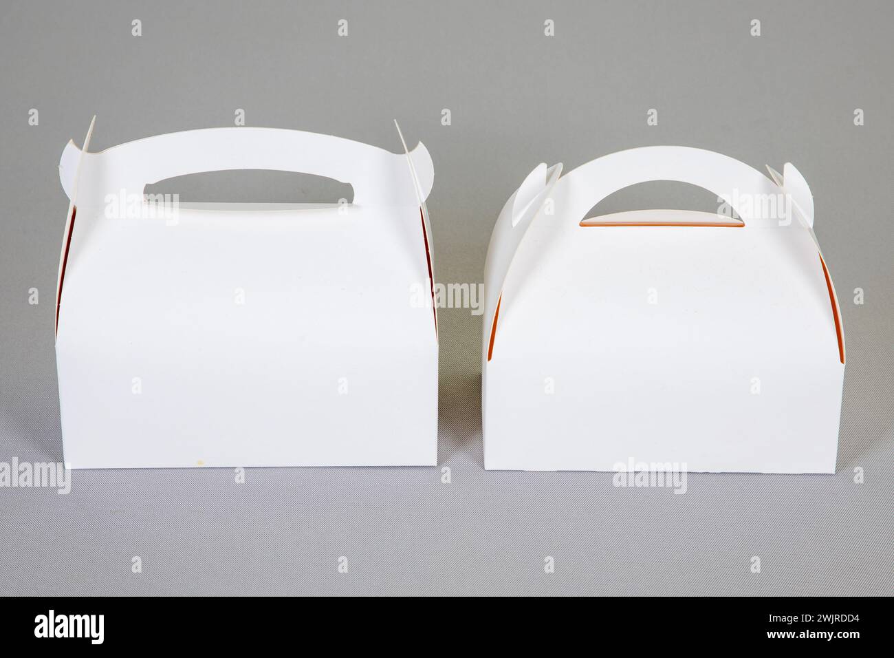 closed 2 blank mockup cardboard two white mockup pastry boxes transport ...