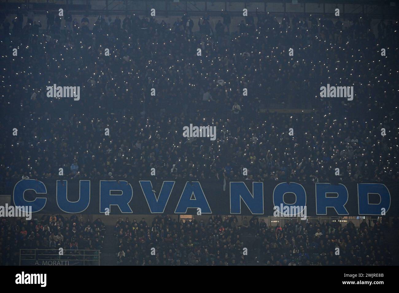 Milan, Italy. 16th Feb, 2024. FC Internazionale' fans coreography ...