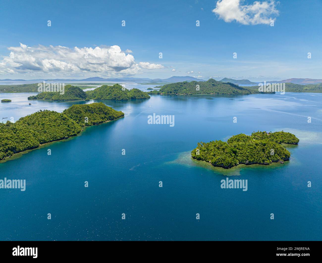 Beautiful landscape of tropical islands and blue sea. Blue skies and ...