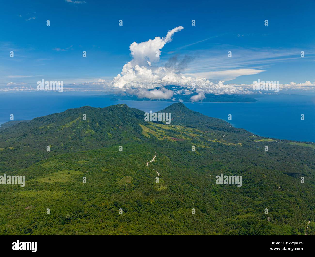 Mountains hills in Philippines. Slopes of mountains with evergreen ...