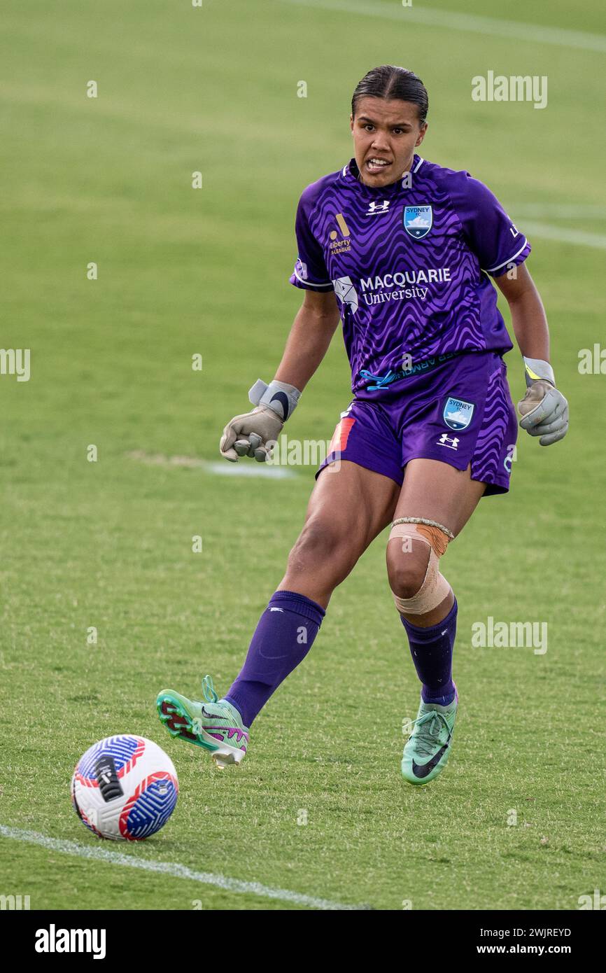 Canberra, Australia; 17th Feb 2024: Sydney FC goalkeeper Jada Whyman is ...