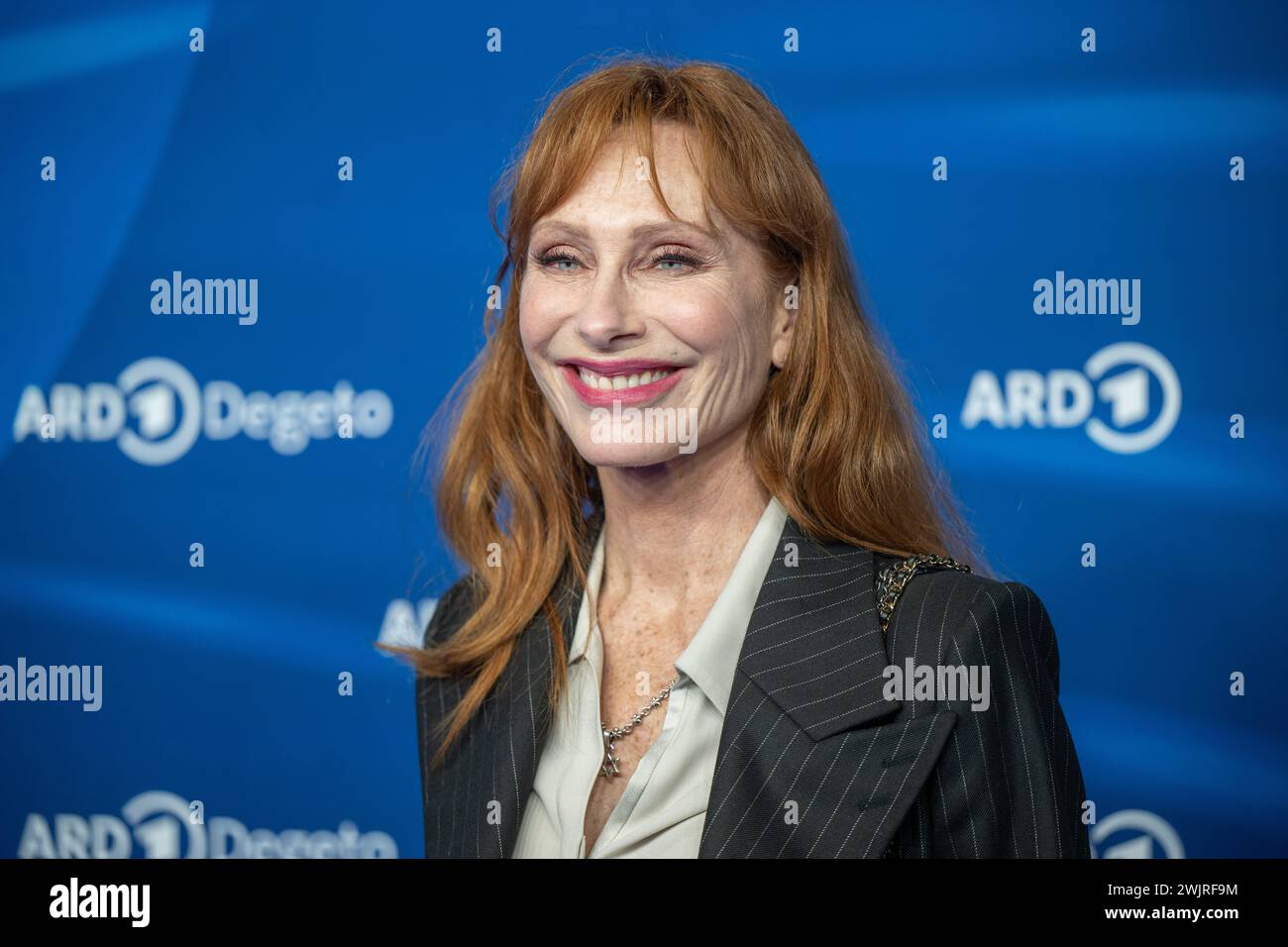 Berlin, Germany. 16th Feb, 2024. Andrea Sawatzki comes to the ARD Blue ...