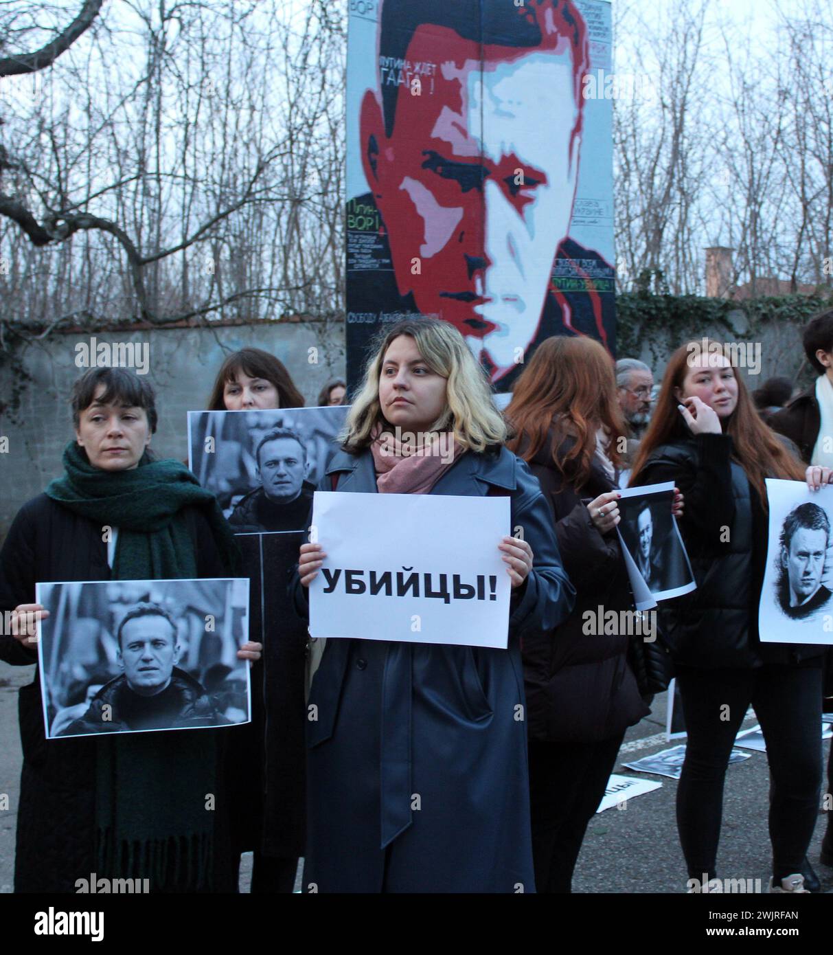 A demonstration in memory of Russian opposition politician Alexei ...