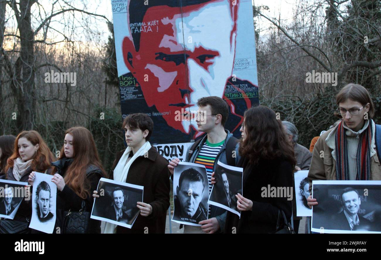 A demonstration in memory of Russian opposition politician Alexei ...