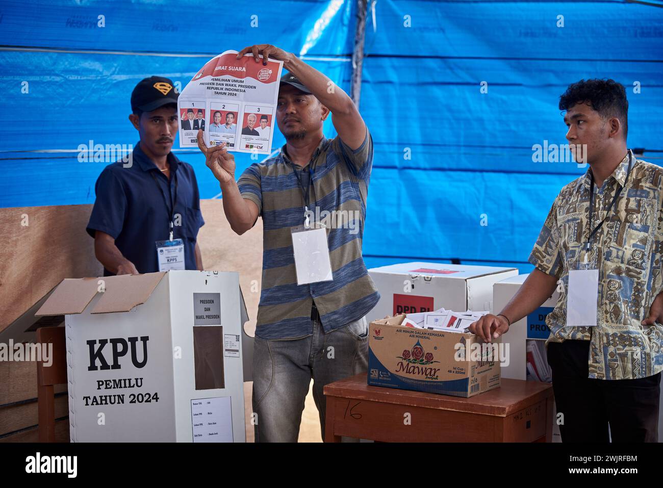 Aceh, Indonesia - 14 February 2024: Election Officials and witness ...
