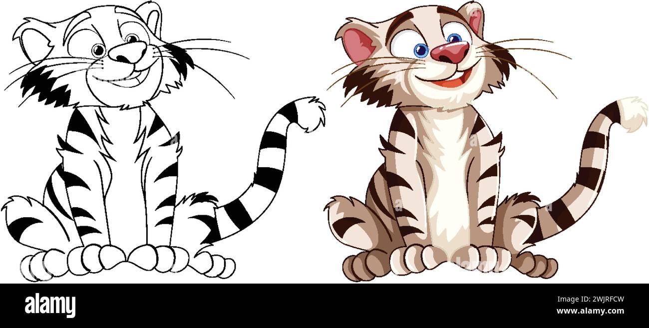 Two playful tiger characters in vector style Stock Vector Image & Art ...