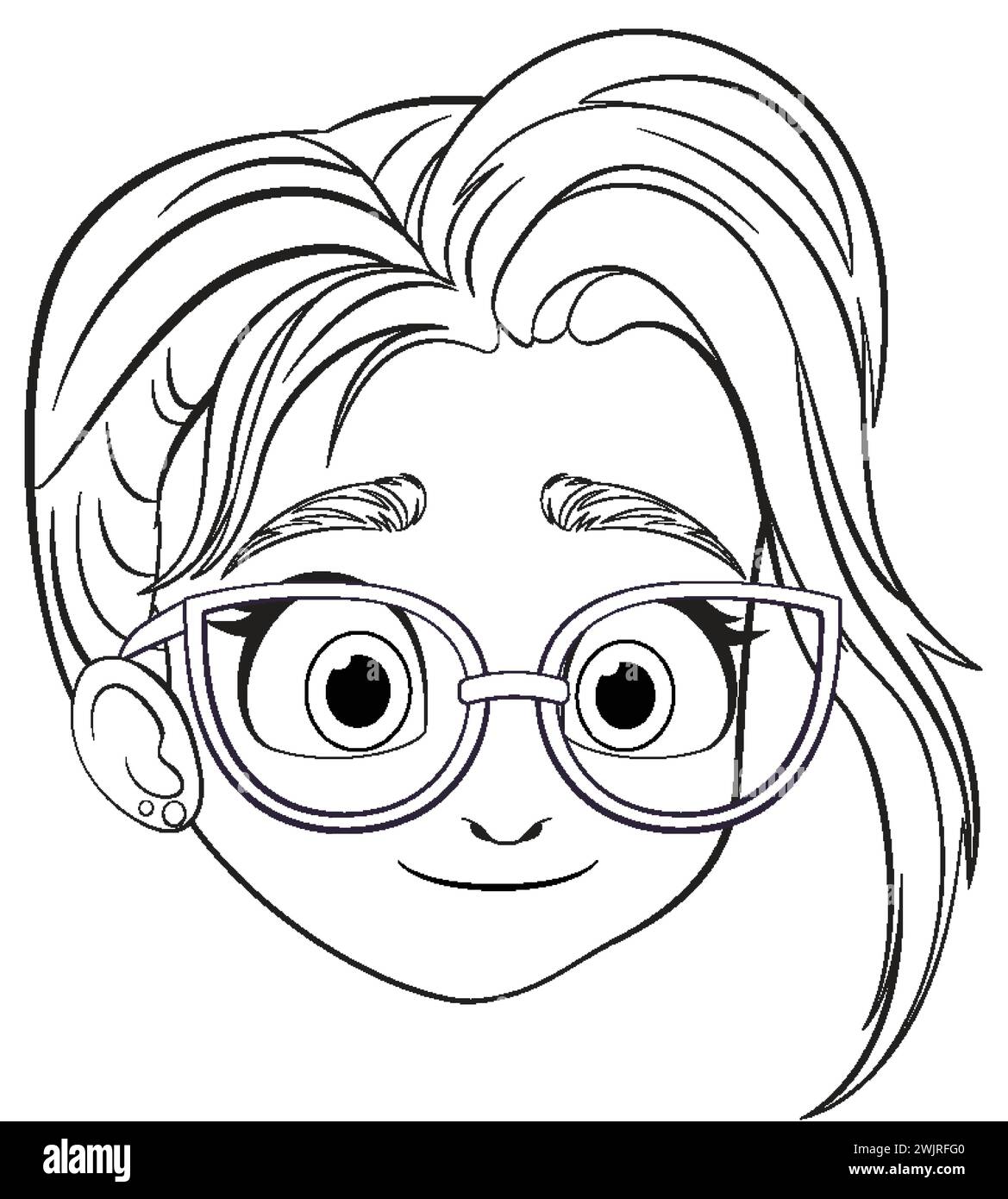 Vector illustration of a happy, bespectacled person Stock Vector Image ...