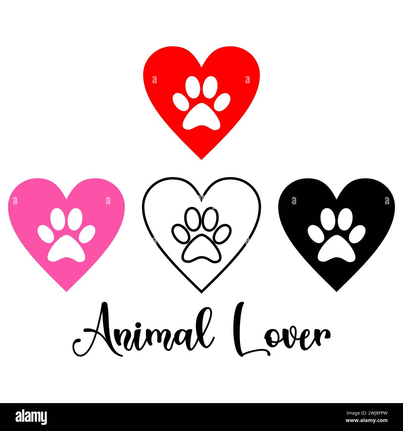 Paw Print. Elegant, animal footprint, symbol, vector illustration ...
