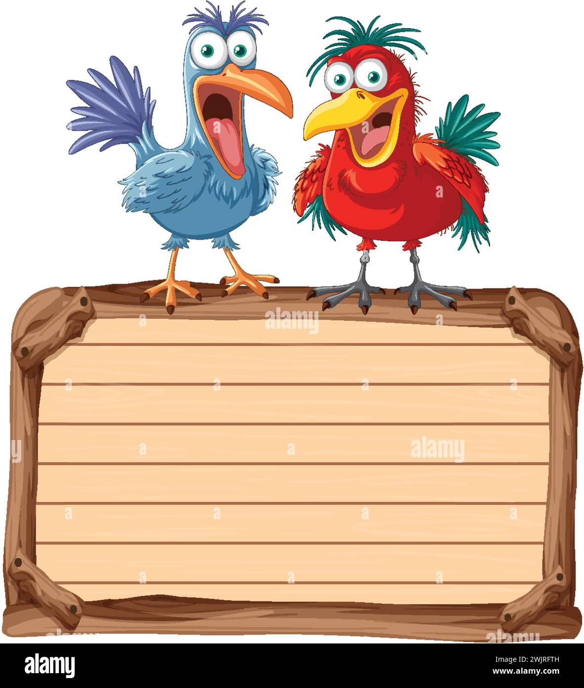 Two wooden birds Stock Vector Images - Alamy
