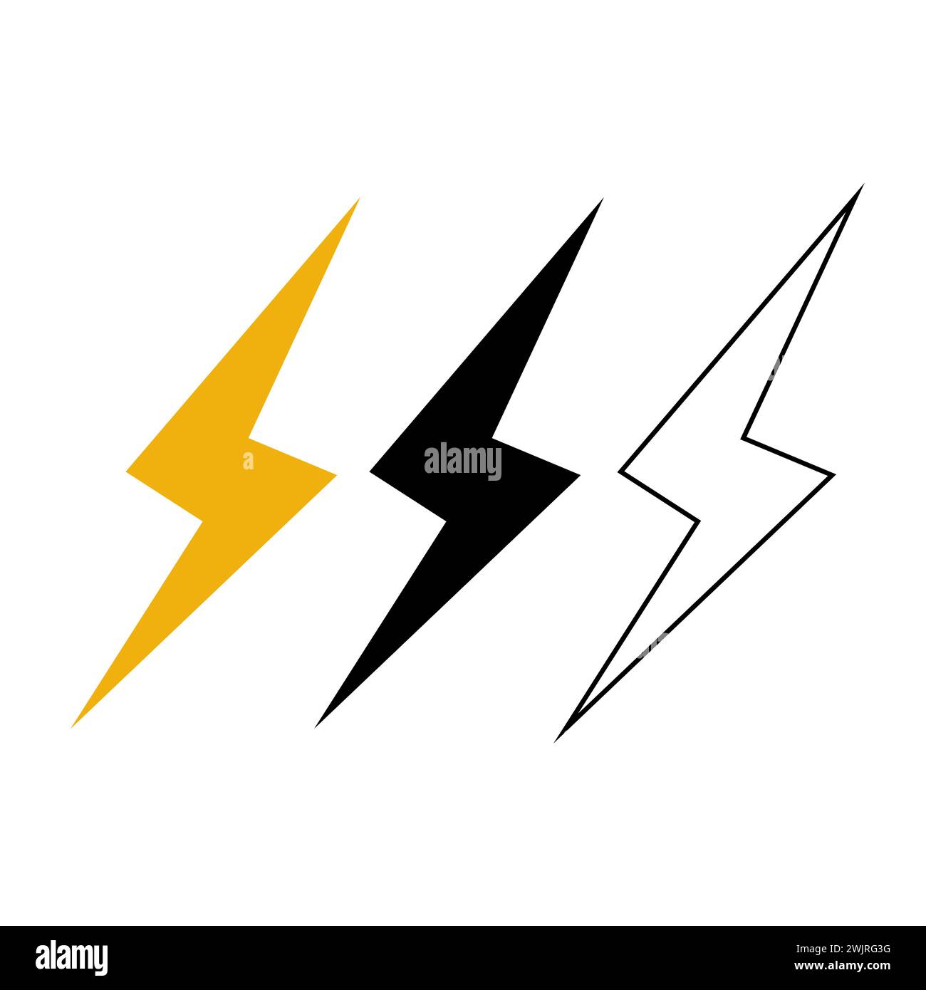 Bolt icon vector. Lightning, electric power vector logo design element ...