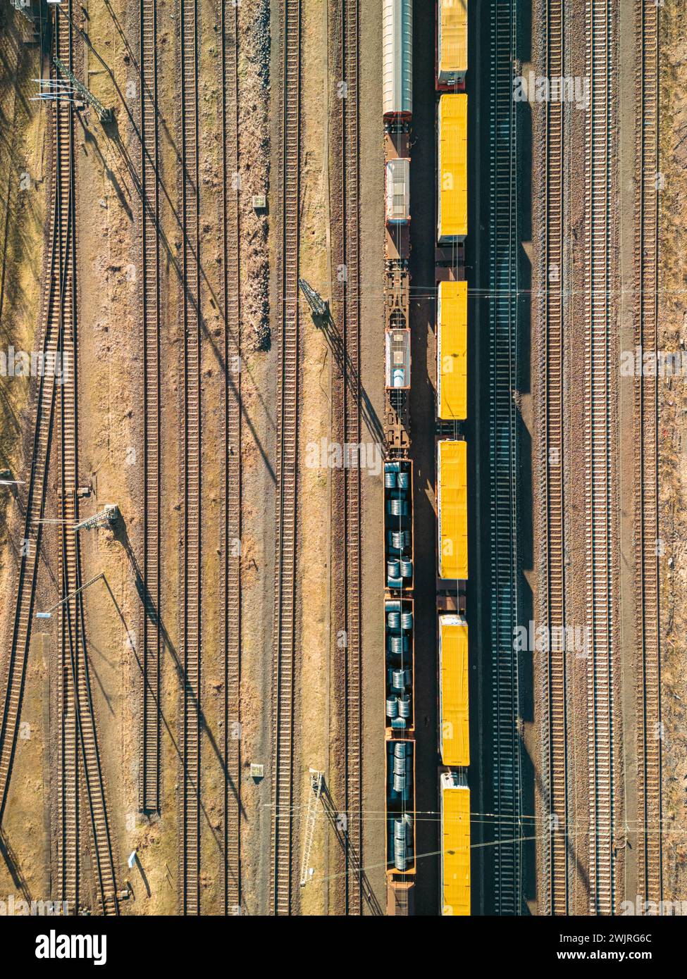 Cargo train driving down hi-res stock photography and images - Alamy