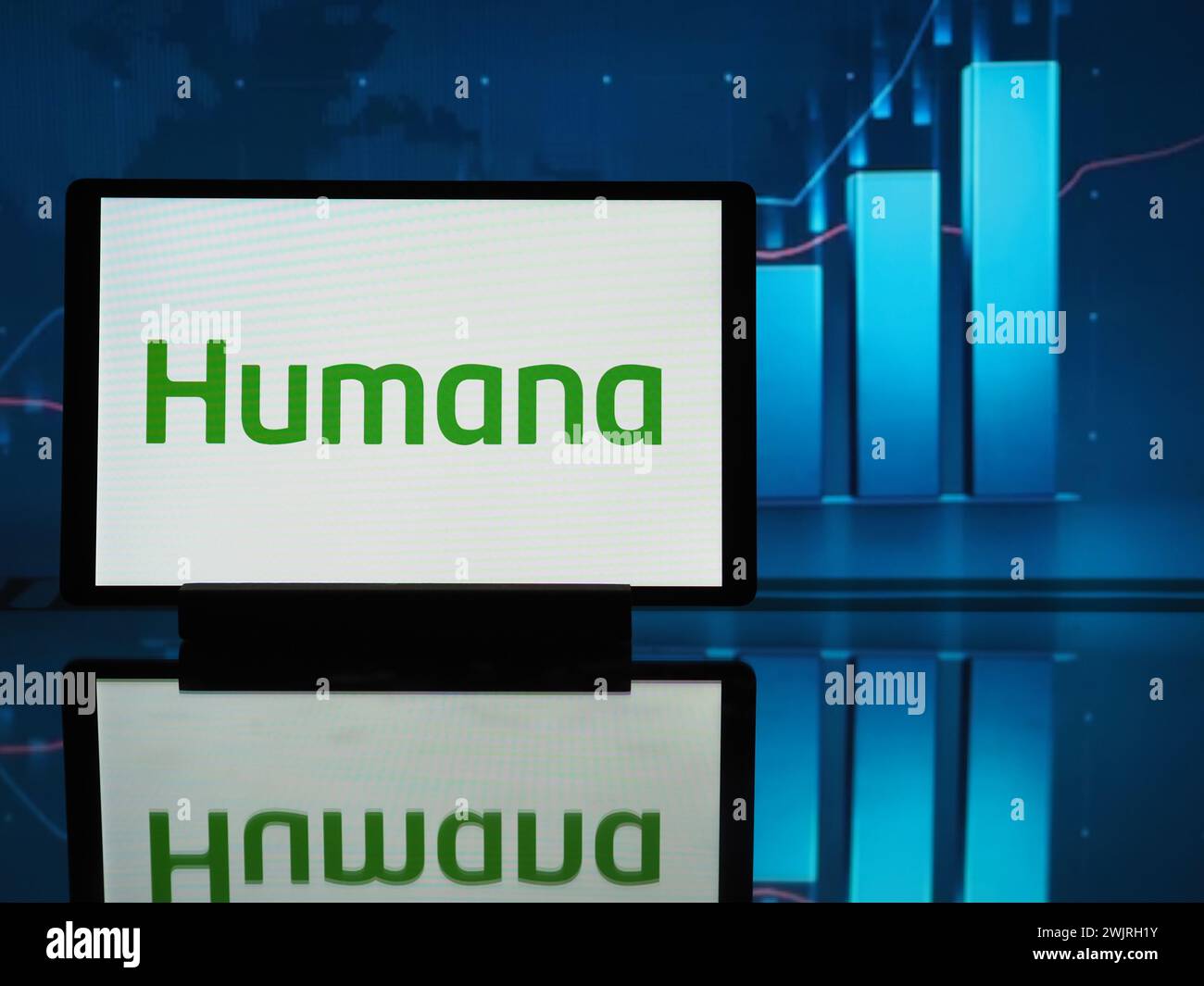 Germany. 16th Feb, 2024. In this photo illustration, a Humana Inc. logo ...
