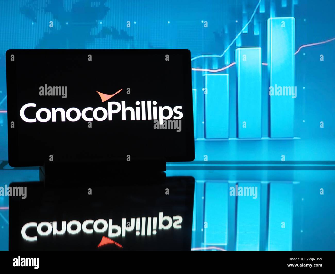 Germany. 16th Feb, 2024. In this photo illustration, a ConocoPhillips Company logo seen ...