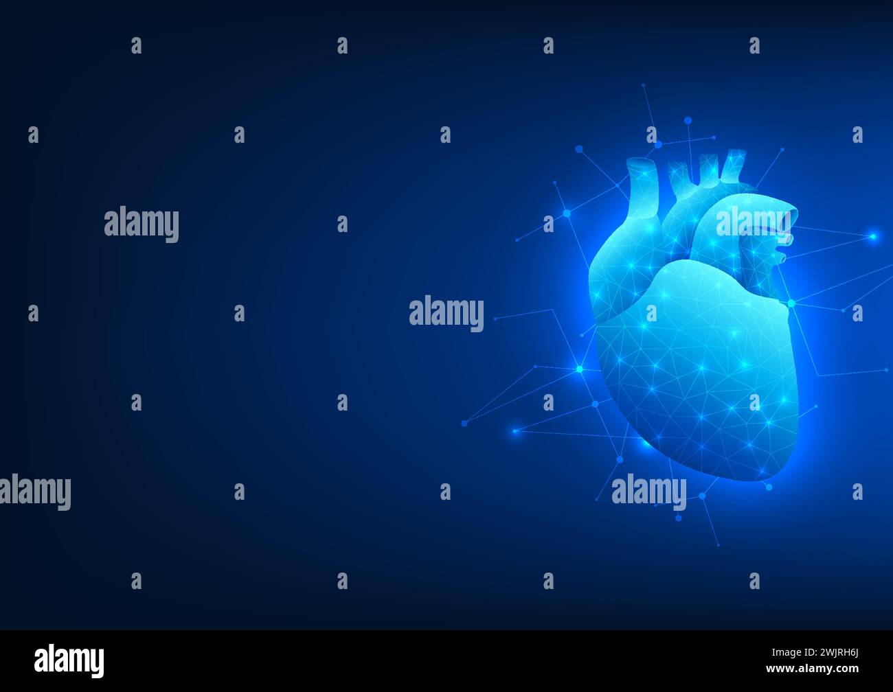 Technology background Heart with connected lines Concept of using ...