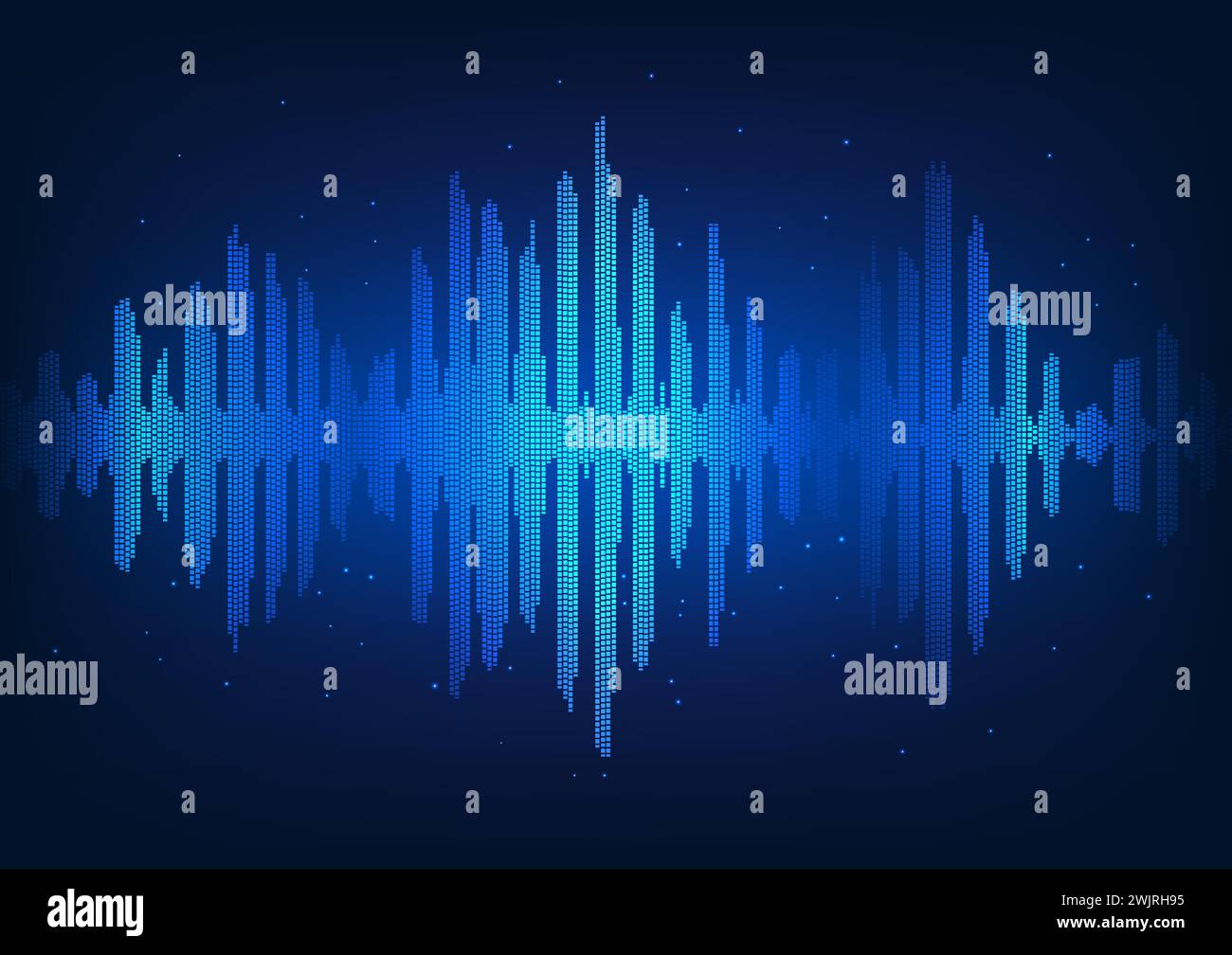 Sound wave technology background, Pixel sized squares arranged as sound ...