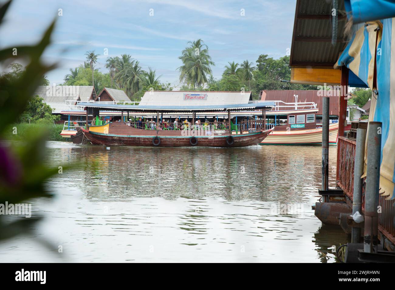 Nakhon Chai Si, THAILAND - December 5, 2023: Tourists boat of bangkok ...