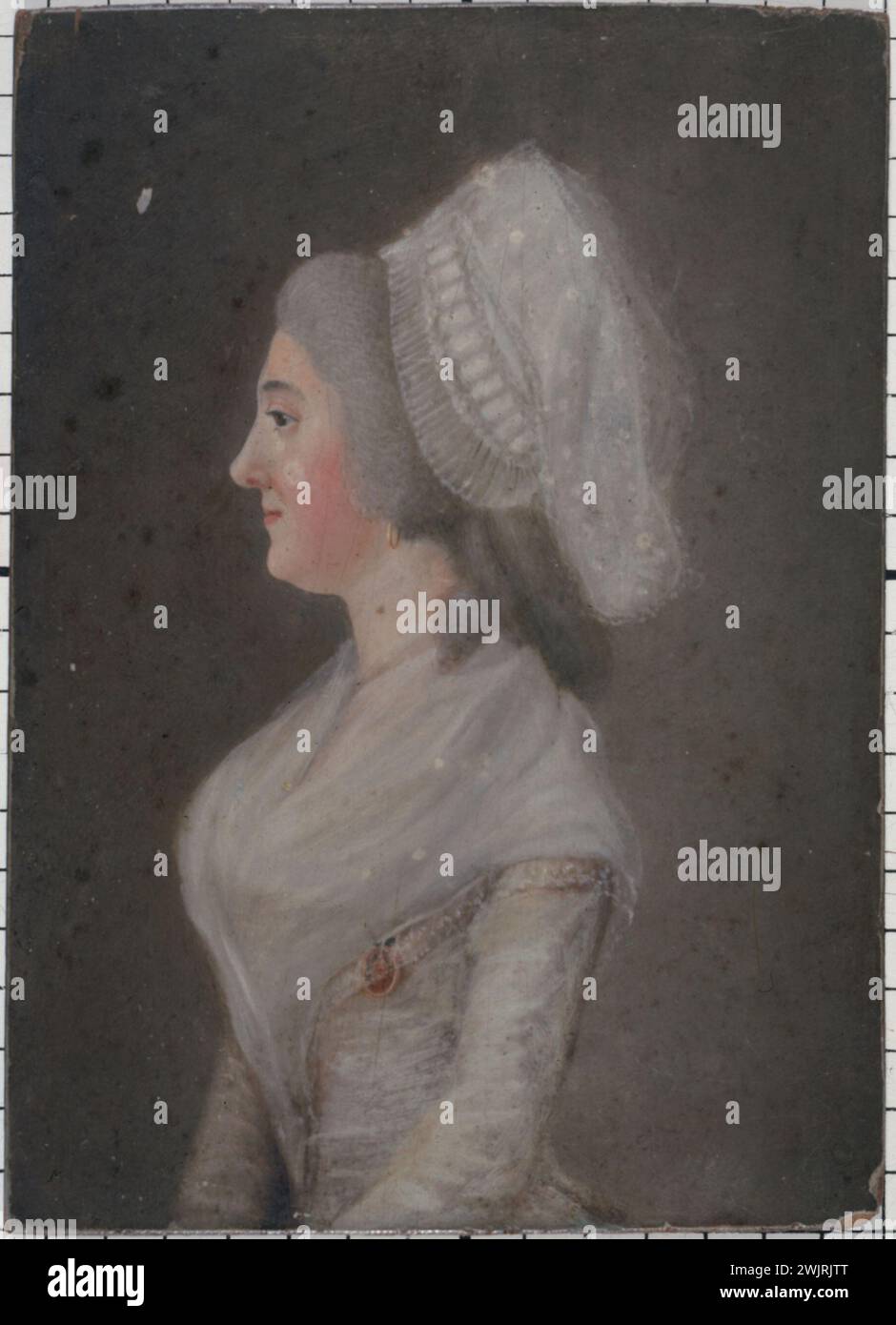 Portrait of a revolutionary period woman. Oil on wood. Paris ...