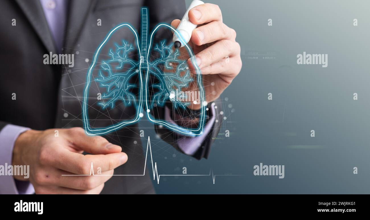 Healthy Human Lungs 2d illustration Stock Photo - Alamy