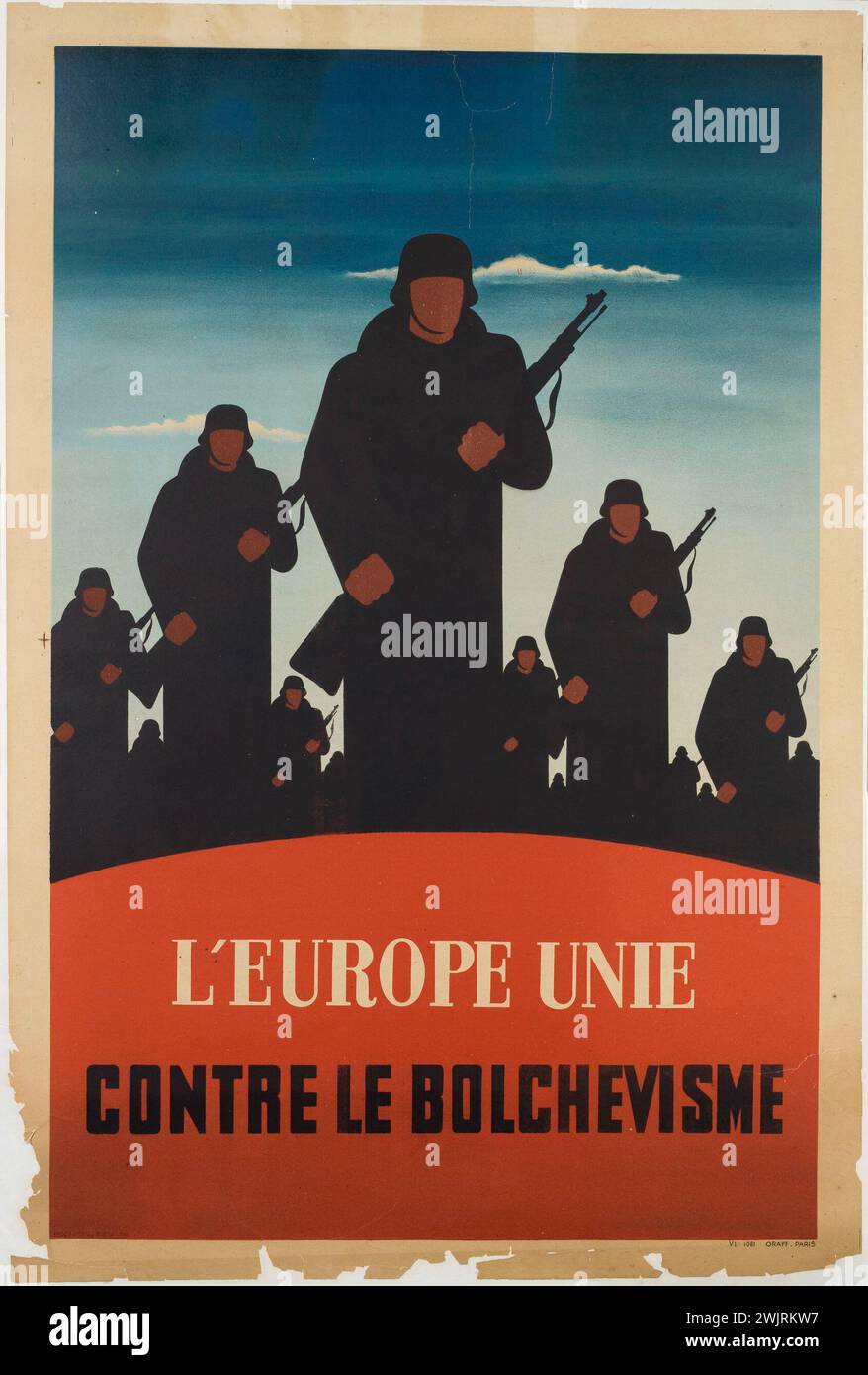 Europe united against Bolshevism ". Color lithography, 1943. Paris ...