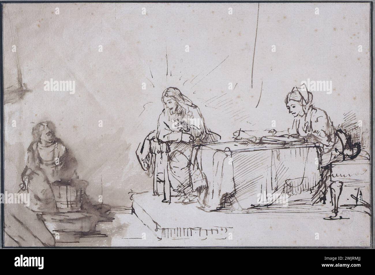 Harmensz van Rijn Rembrandt (1606-1669). "Jesus in Marthe and Mary ...