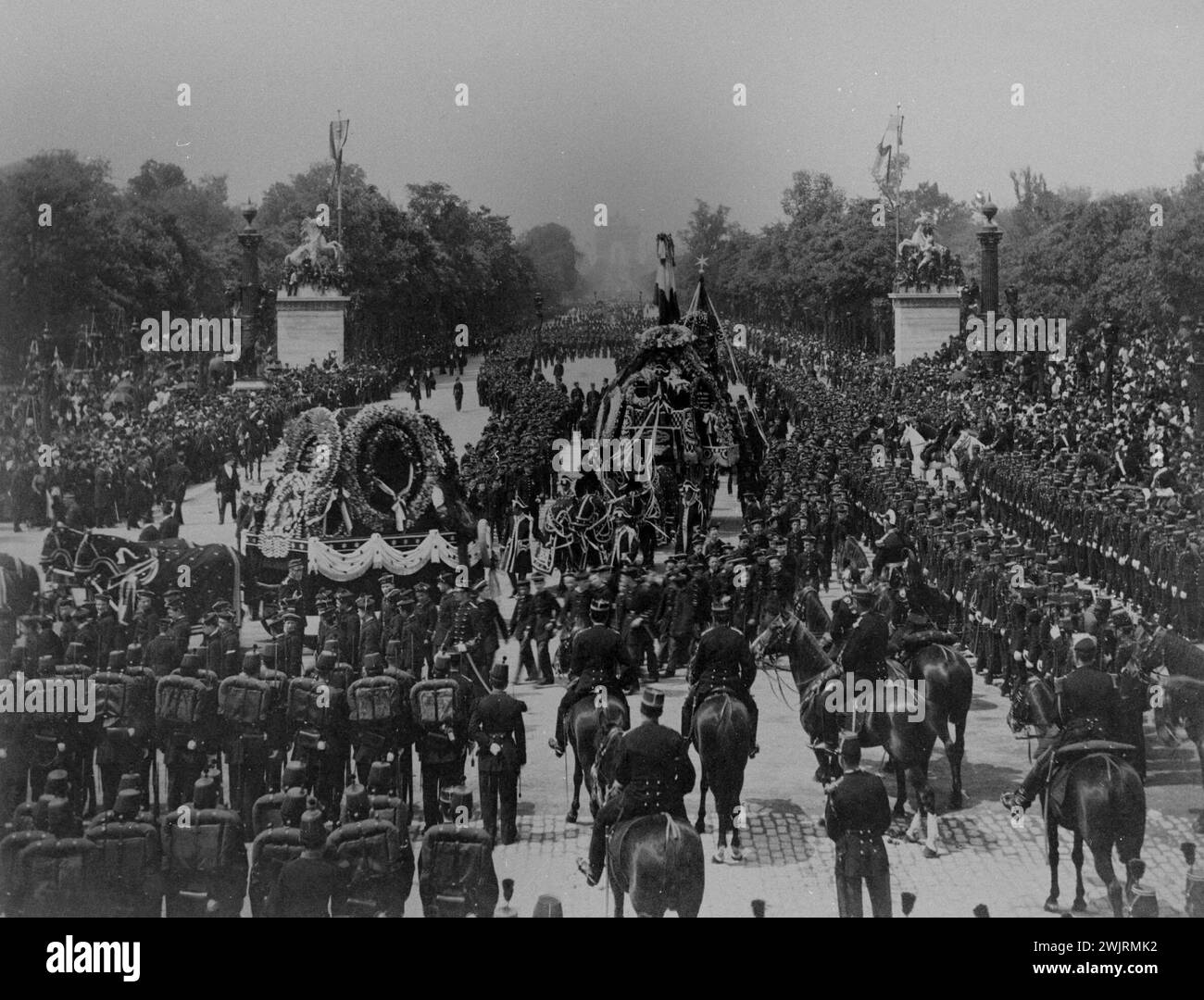 Funeral of Victor Hugo: The tanks leading to Champs-Elysées on the ...