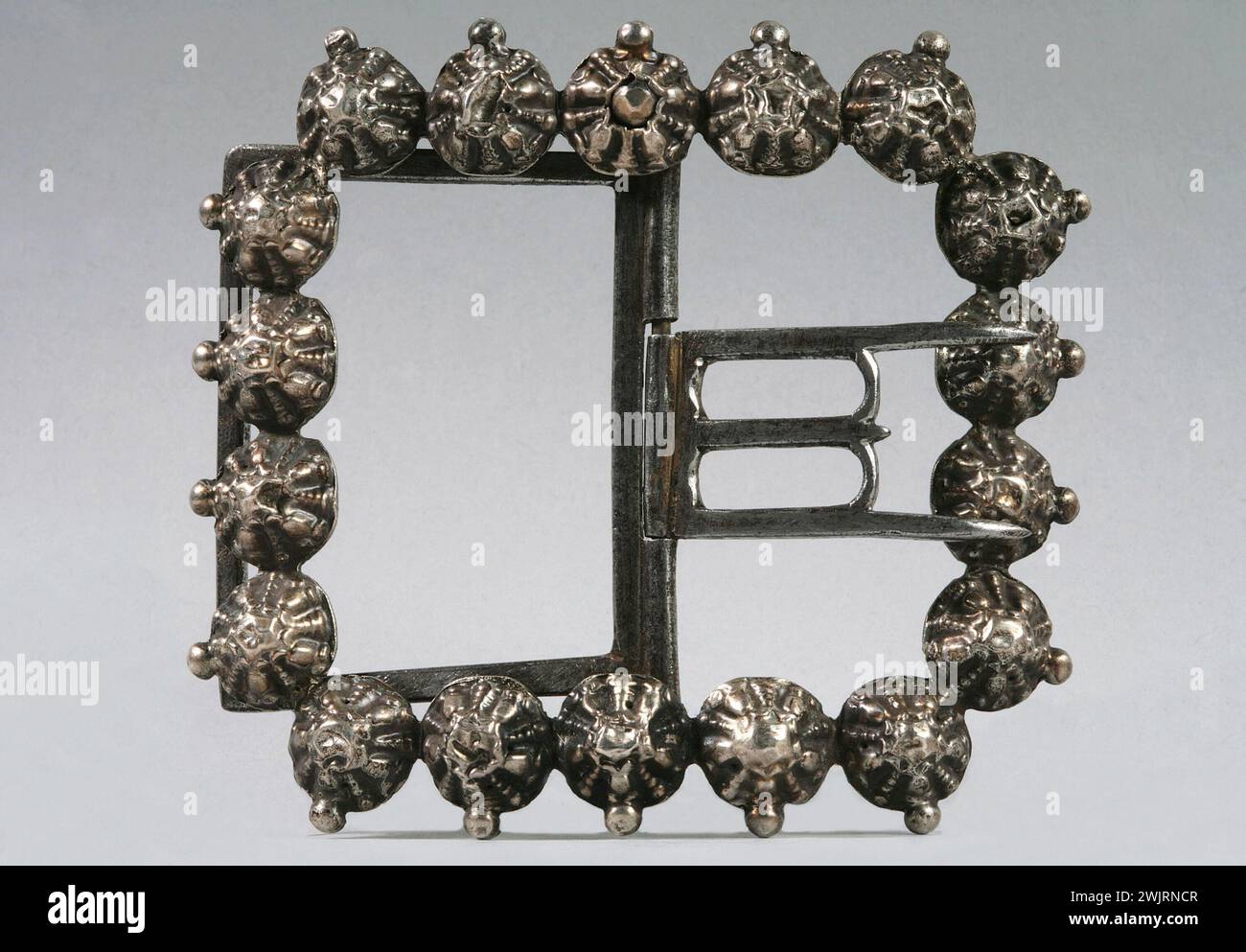 Silver buckle. Local for works from 1838; unidentifiable master's punch ...