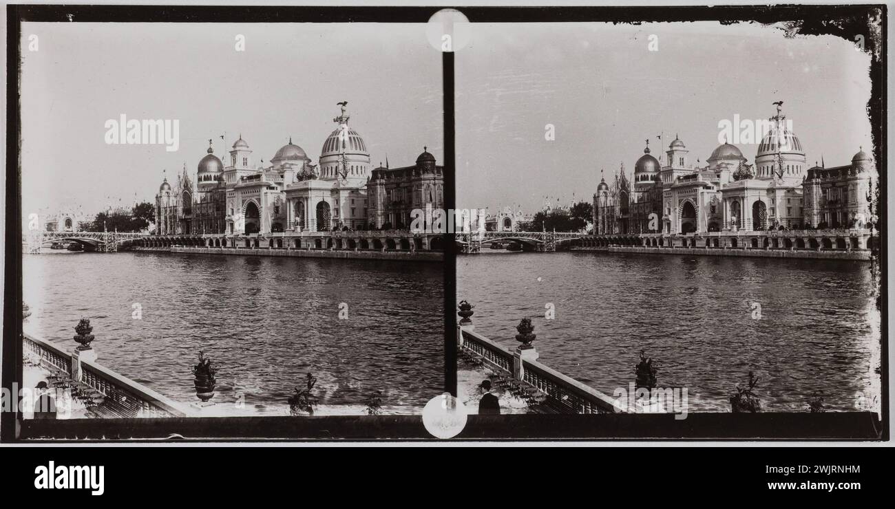 Universal exhibition of 1900: Seine and rue des Nations, on the Quai d ...