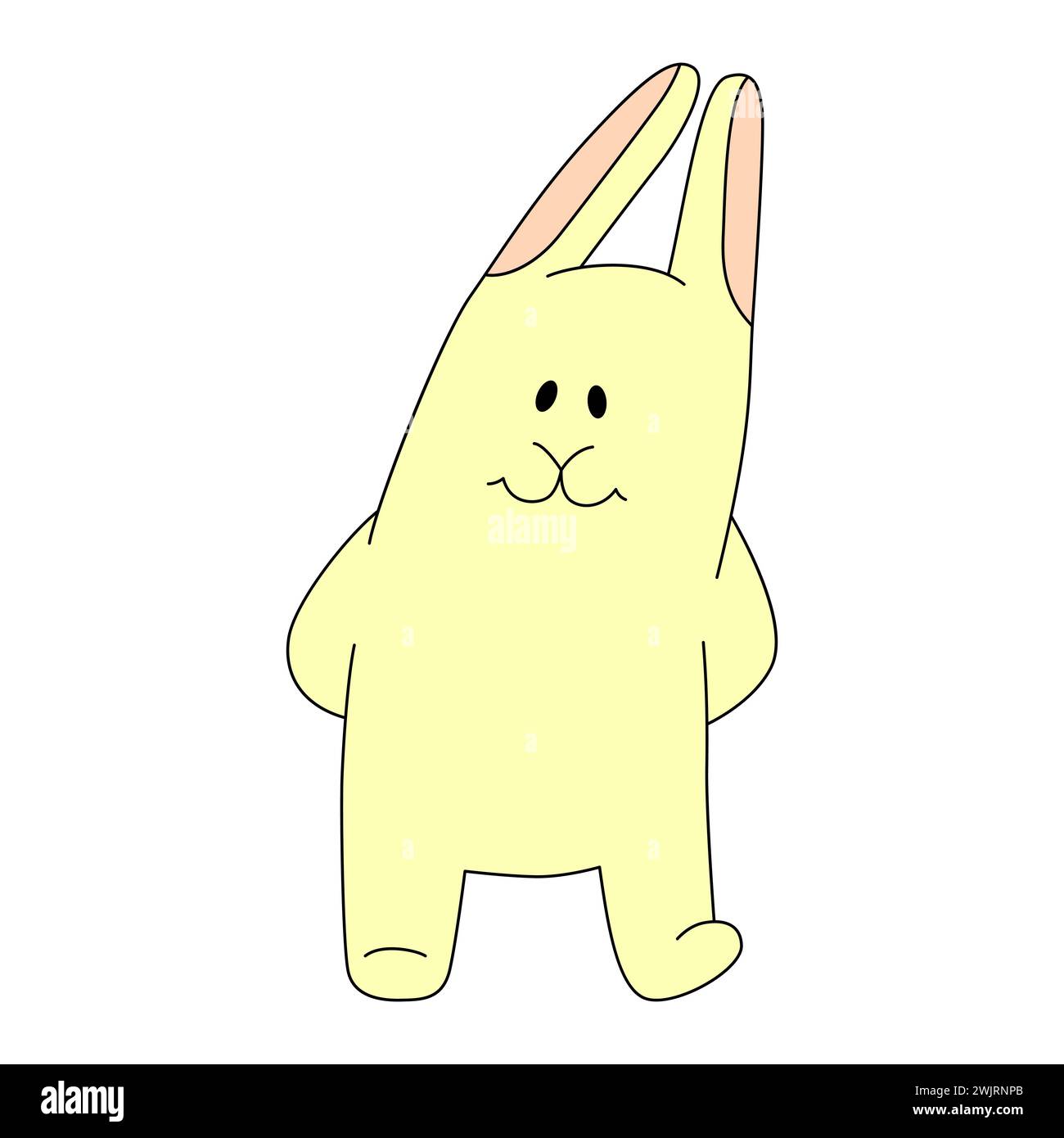 Rabbit in cartoon style isolated on white background. Vector ...