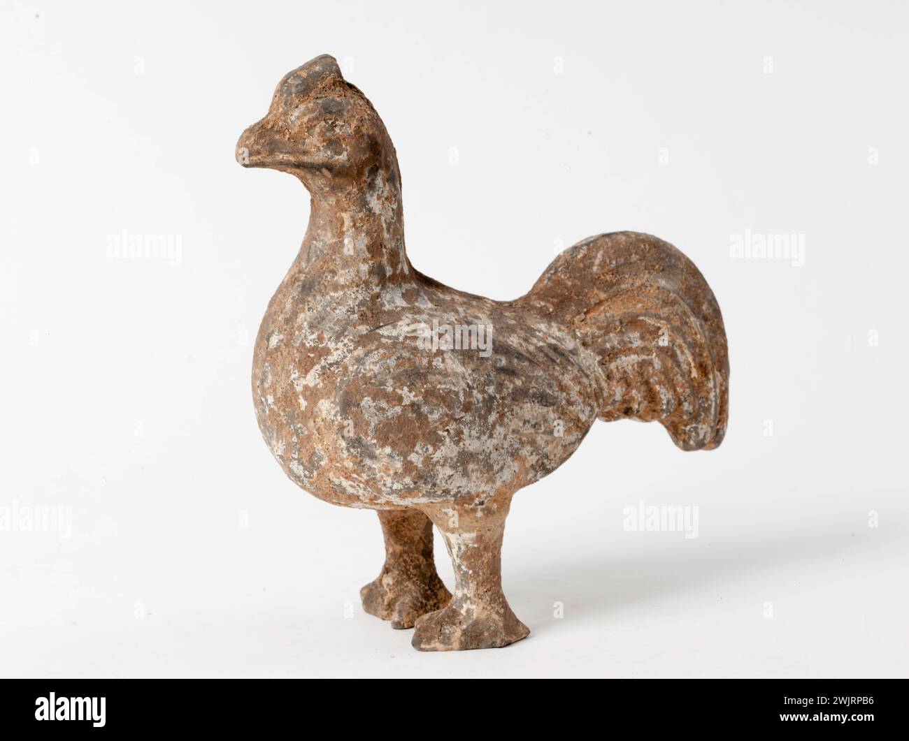Mingqi: Coq ". Terracotta, White coating traces. Tang dynasty (618-907 ...