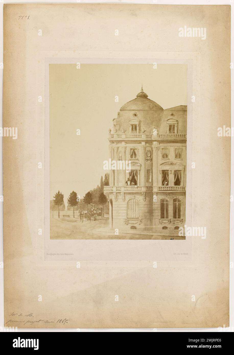 Photograph of the three emperors. [...] by M. / First project May 1865 ...