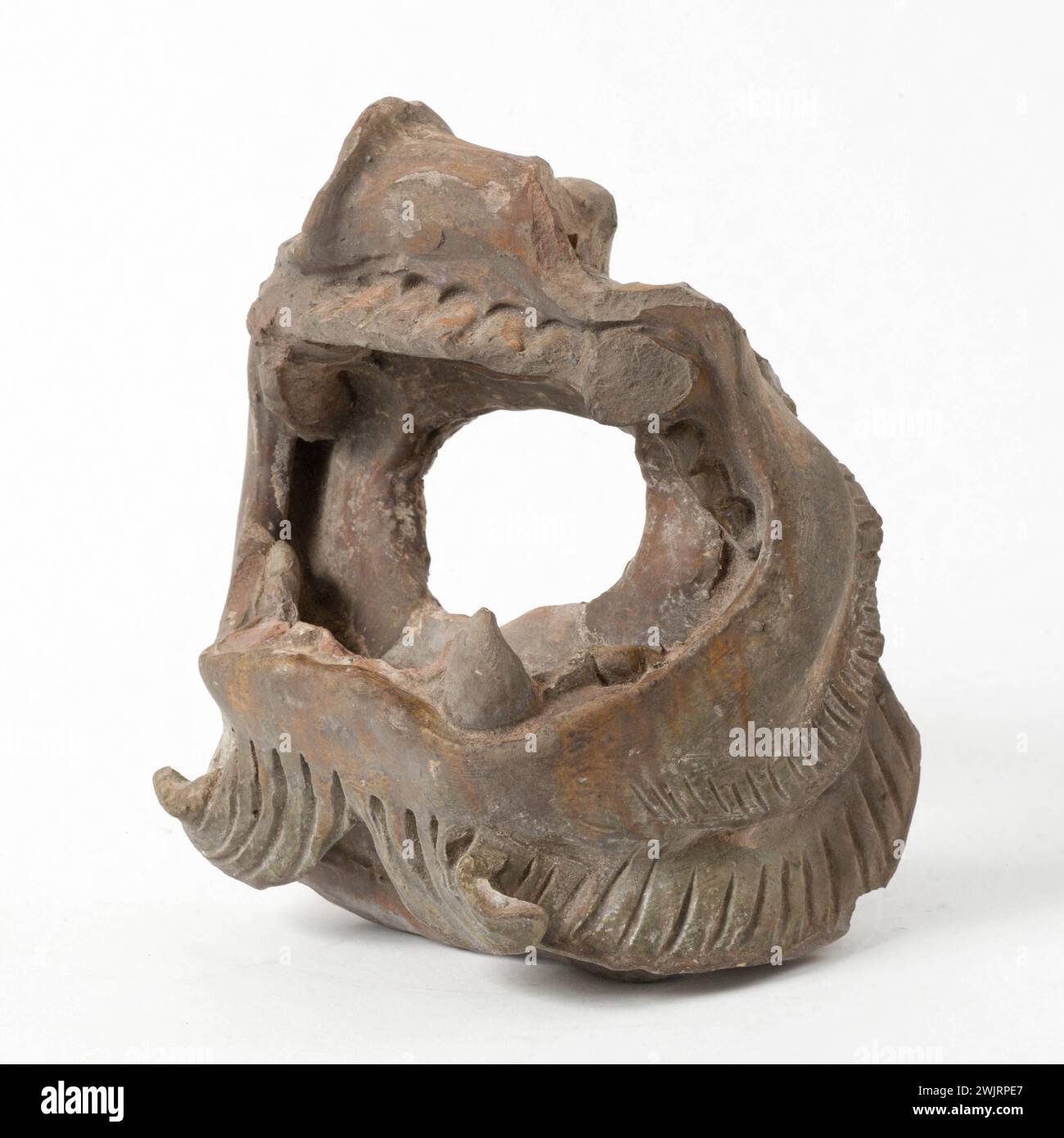 Chimera head ". Terracotta with yellow and green glaze (Sancai). China ...