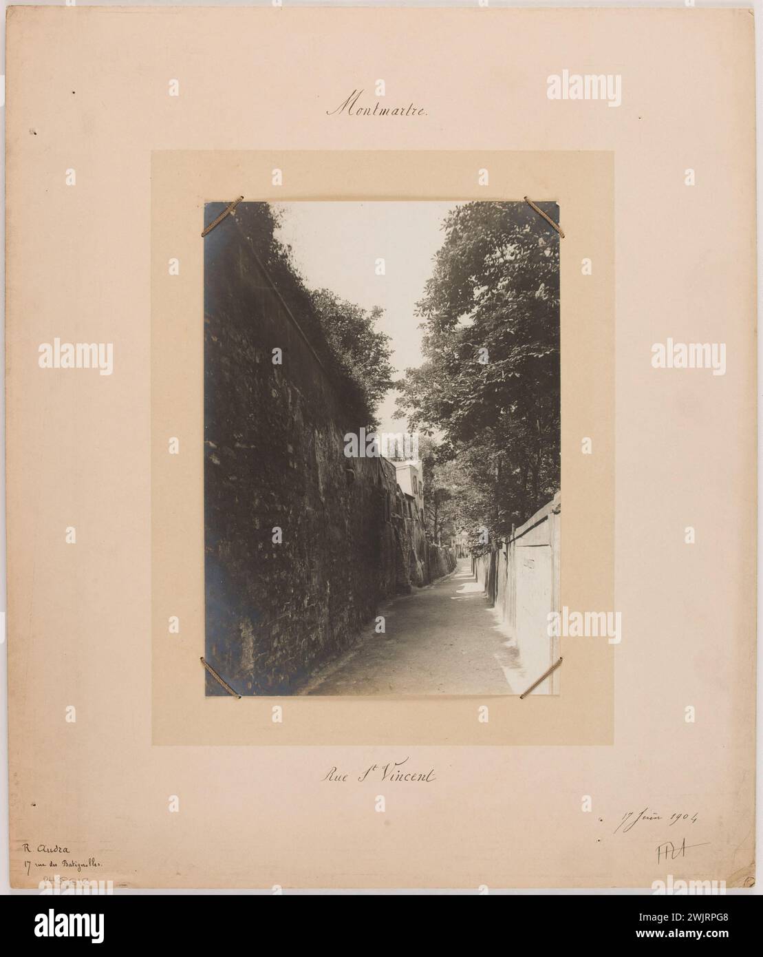 Rue Saint-Vincent, Montmartre. Paris (18th arr.). Photograph by René ...