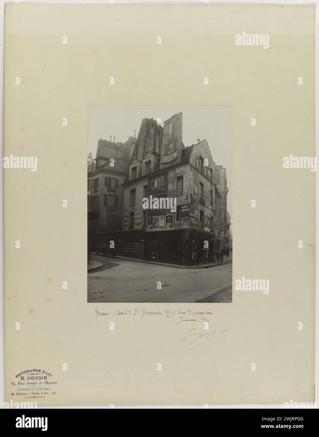 Gossin, E. Maison. Boul St Germain 87 and rue Dupuytren / January 1912 ...