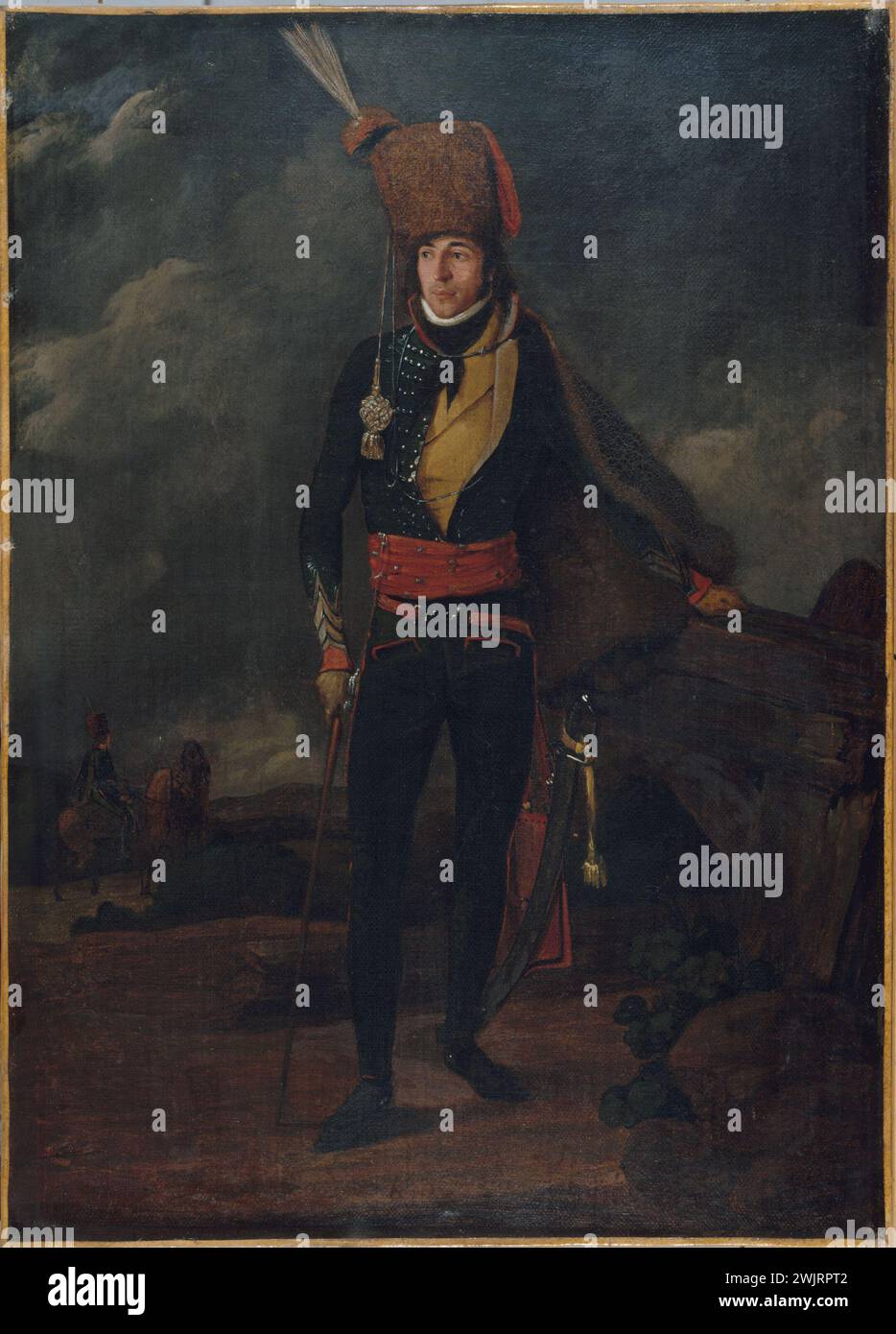 Portrait of a lieutenant of the 8th hussars between 1793 and 1795 ...