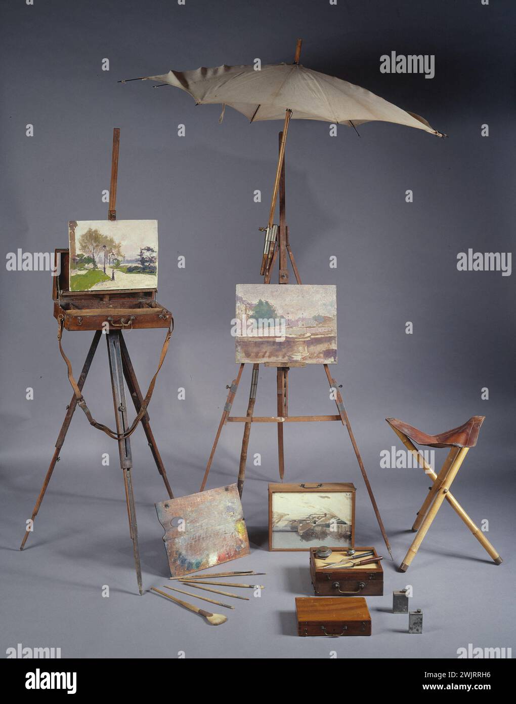 Ernest Renoux painter (overview) material: shadow, folding easel ...
