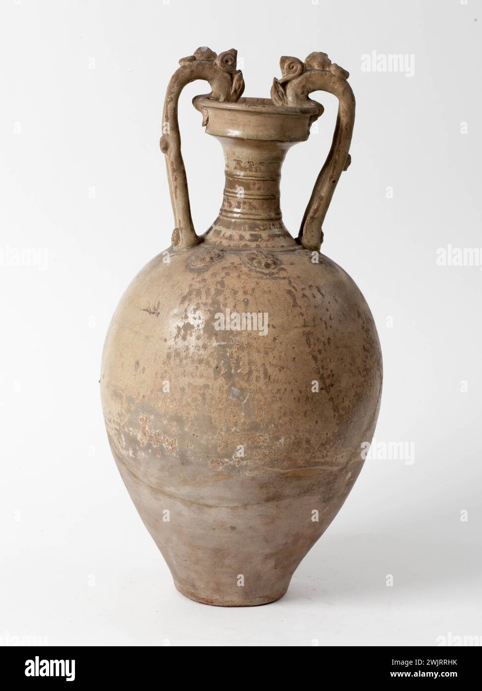 Vase with dragon-shaped handles ". Terracotta with cream glaze. China ...