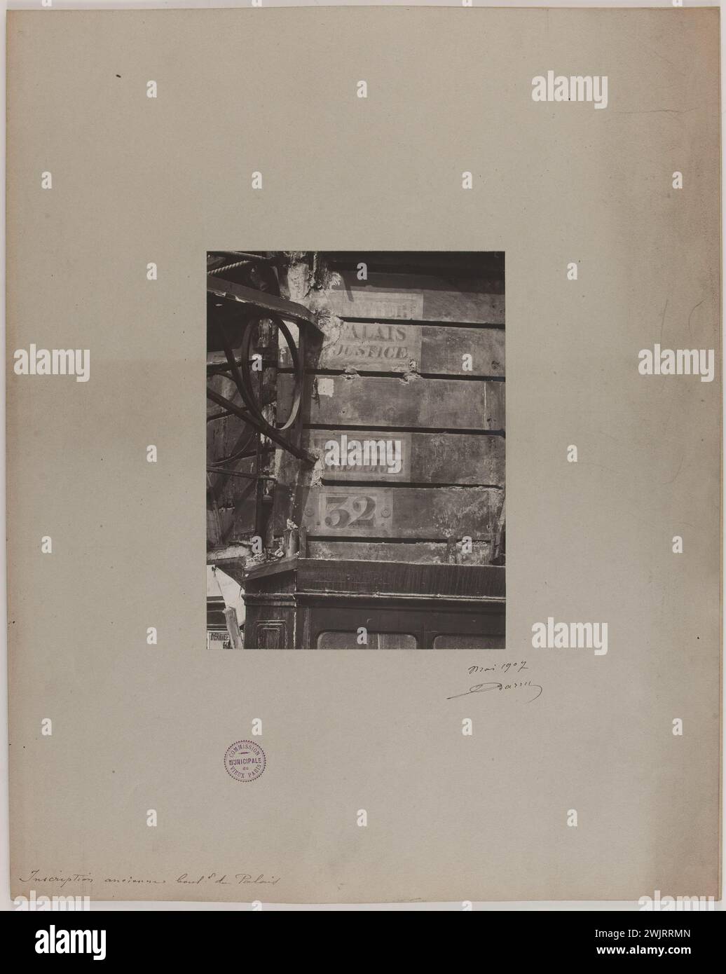 Barry, Jean. Old registration of the palace. "Old inscription on a wall ...